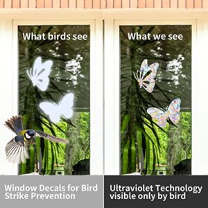 36 Pieces Window Decals for Bird Strikes, Window Clings Prevent Birds from Hitting Windows Suncatcher Stickers（Bird, Butterfly, Feather, Leaf)