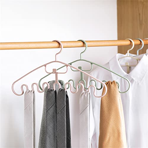 oldman Wave Pattern Stackable Hanger Multifunctional Plastic Hanger Storage Rack Sturdy Non-Slip Non-Slip Modern Minimalist Hanger Suitable for Hanging Clothes Silk Scarves Suspender Tie,White