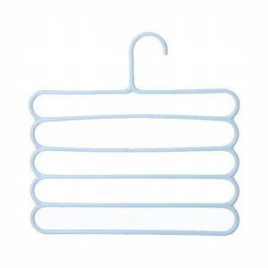 color non slip multi layer trouser rack multifunctional wardrobe 5 layer hanging pants hanger scarf rack silk scarf tie hanger dish tray rack (blue, one size)