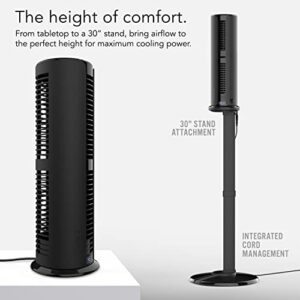 Vornado ATOM 2S AE Oscillating Tower Fan with Stand, Alexa Enabled,Black