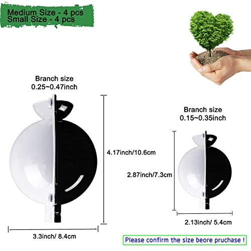 SupKing Half Black Half Transparent Plant Rooting Propagation Ball,Air Layering Kit,Assisted Cutting Rooting,Reusable Plant Rooting Device,High Pressure Ball Grafting Device Root box for Plants Rose.(8pack)