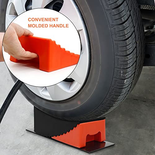 HDPE Curved RV Leveling System for Travel Trailers,Include 2 Camper Levelers,2 Chocks,2 Anti-Slip Rubber Mats,1 Carrying Bag,Up to 35000lbs,Faster and Preciser Leveling Than Camper Leveling Blocks