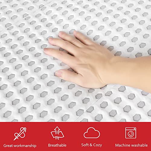 Trifold Mattress Topper for Pack N Play 37.5x26x2 Inch, Breathable Soft Portable Foldable Playard Mattress, Playpen Mattress for Pack and Play Crib,Mini Crib Mattress, Dots