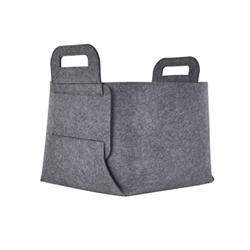 Felt storage basket (15.3inch（L）×11inch（W）×9.8inch（H）, medium grey)