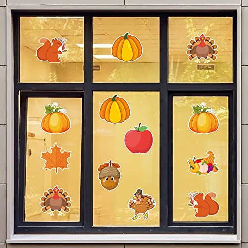 45 Pcs Double-Sided Turkey Pumpkin Autumn Leaves Acorn Cut-Outs for Fall Thanksgiving Classroom Bulletin Board Decorations