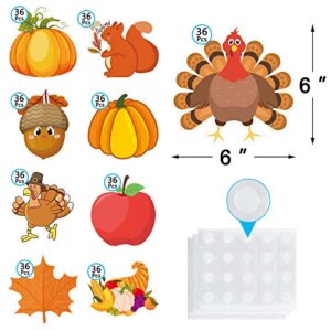 45 Pcs Double-Sided Turkey Pumpkin Autumn Leaves Acorn Cut-Outs for Fall Thanksgiving Classroom Bulletin Board Decorations