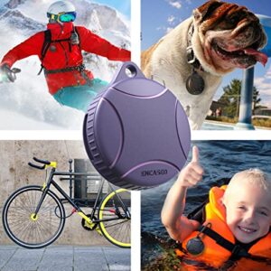 Encased Waterproof Airtag Case Compatible with Apple Airtag Keychain Holder (Purple)