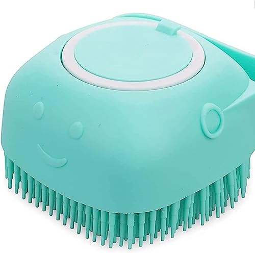 Bath brush for dogs or cats, with a shampoo dispenser tank, made of silicone, with soft bristles that provide a pleasant massage with deep cleaning for your pet