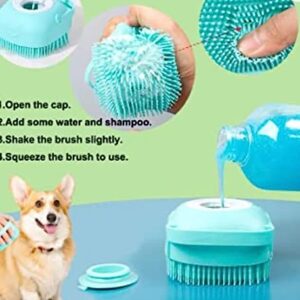 Bath brush for dogs or cats, with a shampoo dispenser tank, made of silicone, with soft bristles that provide a pleasant massage with deep cleaning for your pet