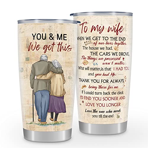 NANOOER Gifts for Wife,Anniversary Romantic Valentines Day Gifts for Her Wife from Husband,Birthday Mothers Day Thanksgiving Christmas Gifts for Wife, Ideas Stainless Steel Tumbler Wife Gifts, 20oz