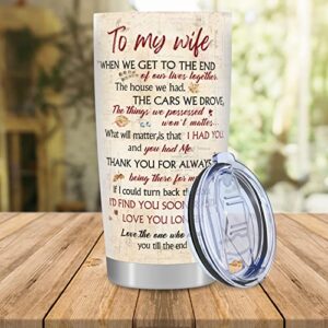 NANOOER Gifts for Wife,Anniversary Romantic Valentines Day Gifts for Her Wife from Husband,Birthday Mothers Day Thanksgiving Christmas Gifts for Wife, Ideas Stainless Steel Tumbler Wife Gifts, 20oz