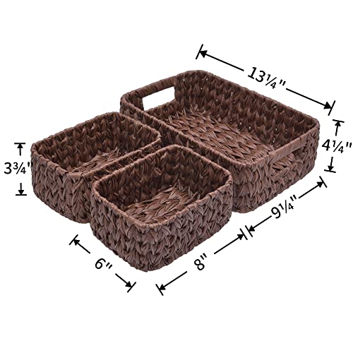 GRANNY SAYS Bundle of 3 Sets Woven Storage Baskets for Shelves