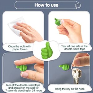 Silicone Thumb Wall Hook, 16Pcs Creative Silicone Thumbs Up Wall Hook Multi-Function Self-Adhesive Wall Decoration Hook for Cable Clip Key hat Makeup Brush, Home Office Wall Storage