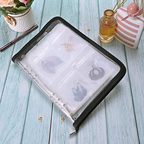 WILLOWDALE Jewelry Organizer Travel, Transparent Jewelry Storage Book with Pockets with 60 Anti-Oxidation PVC Bags for Necklace Earrings Rings Bracelet Postcard