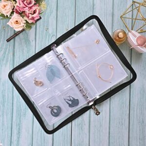 WILLOWDALE Jewelry Organizer Travel, Transparent Jewelry Storage Book with Pockets with 60 Anti-Oxidation PVC Bags for Necklace Earrings Rings Bracelet Postcard