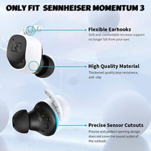 5 Pairs Ear Hooks for Sennheiser Momentum 3 Earbuds, Anti-Slip Ear Tips Covers Compatiable with Sennheiser Momentum True Wireless 3 Accessories Ear Hooks Covers