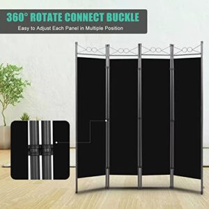 Room Divider-4 Panel Tall Room Dividers and Folding Privacy Screens, 6 Ft Divider Room Fabric Panel W/Matel Frame, Freestanding Wall Divider Screen, Portable Partition Room Dividers for Study Dorm