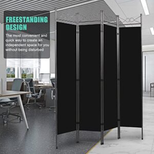 Room Divider-4 Panel Tall Room Dividers and Folding Privacy Screens, 6 Ft Divider Room Fabric Panel W/Matel Frame, Freestanding Wall Divider Screen, Portable Partition Room Dividers for Study Dorm