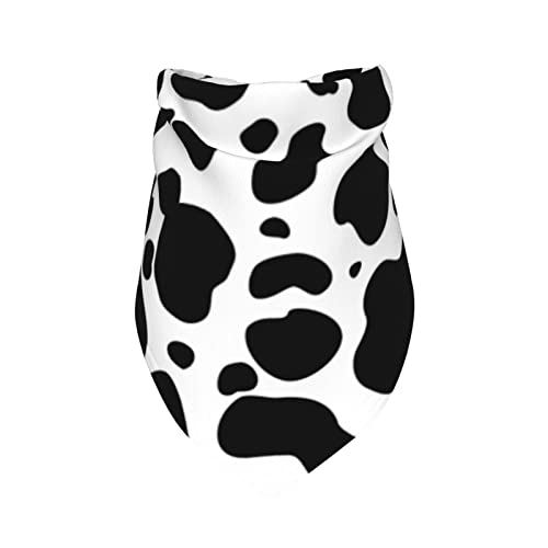 Black and White Cow Print Dog Bandana - 1pack Washable Dog Scarf Triangle Bibs Cute Pet Bandana for Medium Large Dogs Puppy and Cats