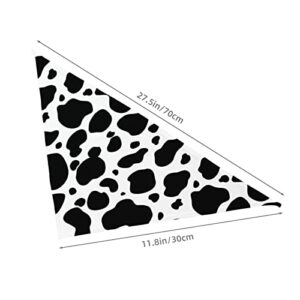 Black and White Cow Print Dog Bandana - 1pack Washable Dog Scarf Triangle Bibs Cute Pet Bandana for Medium Large Dogs Puppy and Cats