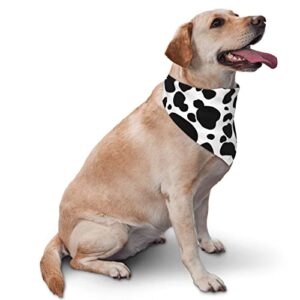 Black and White Cow Print Dog Bandana - 1pack Washable Dog Scarf Triangle Bibs Cute Pet Bandana for Medium Large Dogs Puppy and Cats