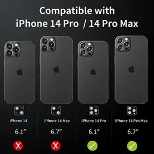 Hoerrye for iPhone 14 Pro Max & 14 Pro Camera Lens Protector - Easy Install, Case-Friendly, Ultra-Thin, Military-Grade Protection for Clear Photos - Black