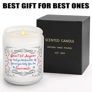 Warming Gifts for Her, Scented Candle Gifts with Inspirational Sayings for Best Friend BFF Bestie, Friendship Gifts for Women Men, Birthday Christmas Presents for Families Sisters