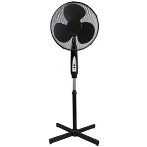 VOSAREA Standing Fan Universal Fan Blades Household Fan Blades Replacement Table Fan Blades with Nut Cover (Black) Plastic Fan Blade 3 Leaves