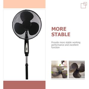 VOSAREA Standing Fan Universal Fan Blades Household Fan Blades Replacement Table Fan Blades with Nut Cover (Black) Plastic Fan Blade 3 Leaves