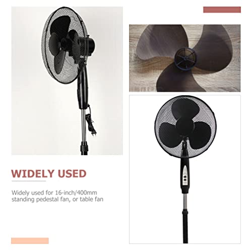 VOSAREA Standing Fan Universal Fan Blades Household Fan Blades Replacement Table Fan Blades with Nut Cover (Black) Plastic Fan Blade 3 Leaves