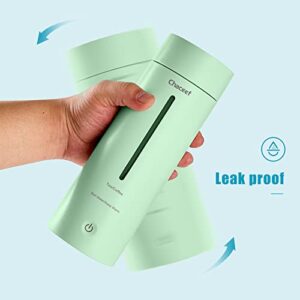 CHACEEF Travel Electric Kettle, 350ml Portable Kettle, Small Electric Kettle with Non-stick Coating, BPA Free, 3 Colors LED Water Boiler with Keep Warm Function, Fast Boil and Auto Shut Off Water Kettle, Green