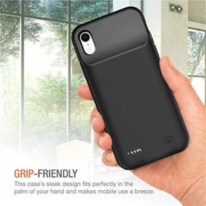 Battery Case for iPhone XR, 7000mAh Slim Portable Rechargeable Smart Protective Battery Pack Cover Power Bank Charging Case Compatible with iPhone XR (6.1 inch) Extended Battery Charger Case (Black)