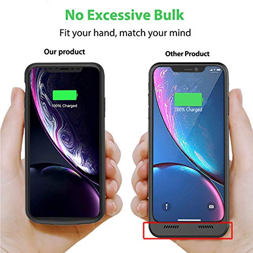 Battery Case for iPhone XR, 7000mAh Slim Portable Rechargeable Smart Protective Battery Pack Cover Power Bank Charging Case Compatible with iPhone XR (6.1 inch) Extended Battery Charger Case (Black)