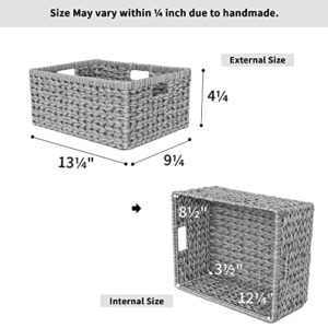 GRANNY SAYS Bundle of 1-Pack Gray Wicker Baskets & 3-Pack Wicker Storage Baskets for Organizing Shelves