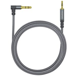 3.5mm to 2.5mm aux audio cable (6.6ft), 90 degree right cord compatible with bose 700 quietcomfort qc45 qc35ii qc35 qc25 noise cancelling headphones, jbl e45bt e55bt e65btnc bluetooth earphone(grey)