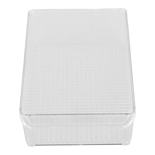 Delaman Pantry Storage Bins with Lid Large Capacity Transparent Food Grade Portable Durable Multifunction Pantry Containers(B)