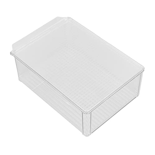 Delaman Pantry Storage Bins with Lid Large Capacity Transparent Food Grade Portable Durable Multifunction Pantry Containers(B)