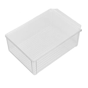 Delaman Pantry Storage Bins with Lid Large Capacity Transparent Food Grade Portable Durable Multifunction Pantry Containers(B)