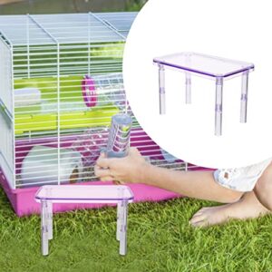 Hamster Play Platform Plastic Chinchilla Toy Hamster Bed Cage Food Bowl Drinking Platform for Dwarf Syrian Hamsters Gerbils Mice Degus Purple