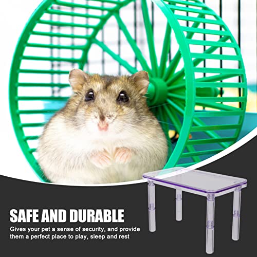 Hamster Play Platform Plastic Chinchilla Toy Hamster Bed Cage Food Bowl Drinking Platform for Dwarf Syrian Hamsters Gerbils Mice Degus Purple