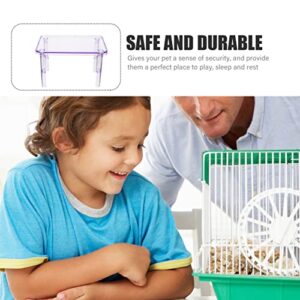 Hamster Play Platform Plastic Chinchilla Toy Hamster Bed Cage Food Bowl Drinking Platform for Dwarf Syrian Hamsters Gerbils Mice Degus Purple