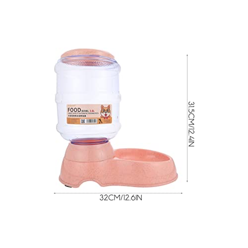 PATKAW Automatic Pet Feeders Water Dispenser 3.8L Auto Cat Dog Water Drinking Bowl Gravity Water Food Bowls Pet Feeding Tray Water Dispenser for Puppy Pink