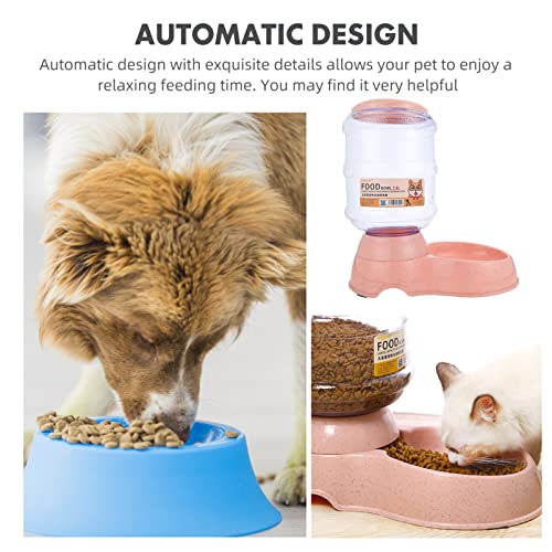 PATKAW Automatic Pet Feeders Water Dispenser 3.8L Auto Cat Dog Water Drinking Bowl Gravity Water Food Bowls Pet Feeding Tray Water Dispenser for Puppy Pink