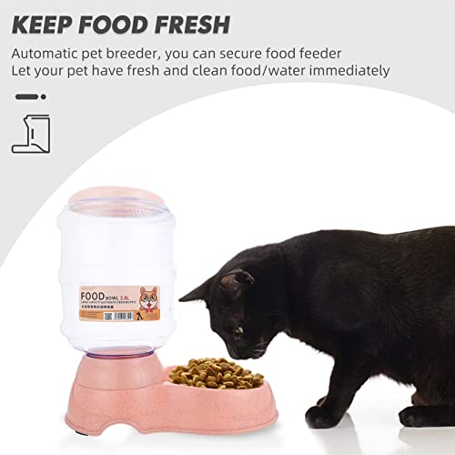 PATKAW Automatic Pet Feeders Water Dispenser 3.8L Auto Cat Dog Water Drinking Bowl Gravity Water Food Bowls Pet Feeding Tray Water Dispenser for Puppy Pink