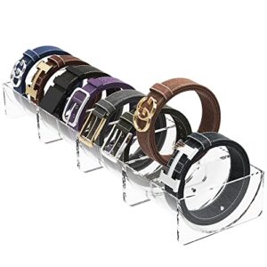 belt organizer, offsir belt rack storage holder 8 packs acrylic clear display case container with magnet, detachable belt organizer for closet drawer men& women belts tie bow tie