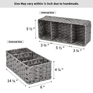 GRANNY SAYS Bundle of 3 Sets Wicker Storage Baskets for Organizing Pantry Room