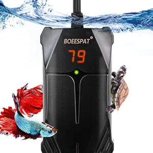 BOEESPAT Small Aquarium Heater 50W Fish Tank Heater for 5/10 Gallon Betta Fish with LED Temperature Controller and Smart Thermostat