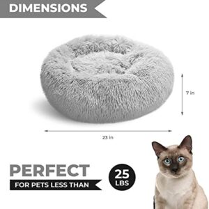 Whiskers & Friends Cat Bed, Cat Beds for Indoor Cats Washable, for Small Cat Bed, Large Cat Bed, Kitten Bed, Small Dog Bed, Anti Anxiety Calming Pet Bed, Cat Beds & Furniture, Round Cat Nest Bed