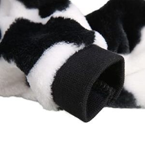 Winter Dog Pajamas Cute Milk Cow Polyester Cotton Dog Hoodie Plush Puppy Clothes Soft Pet Jumpsuit Winter Coat S