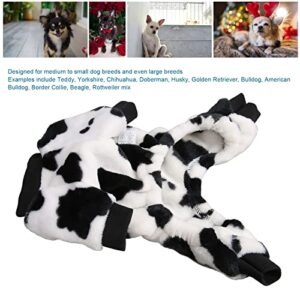 Winter Dog Pajamas Cute Milk Cow Polyester Cotton Dog Hoodie Plush Puppy Clothes Soft Pet Jumpsuit Winter Coat S